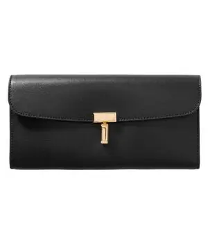 TOTEME T-lock Textured-leather Wallet - Black