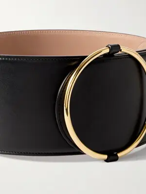 Alaïa Wide Leather Waist Belt - Black