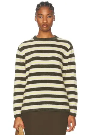 THE ELDER STATESMAN Sinful Stripe Crew Neck Sweater