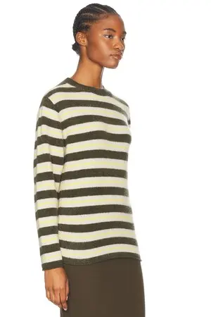 THE ELDER STATESMAN Sinful Stripe Crew Neck Sweater