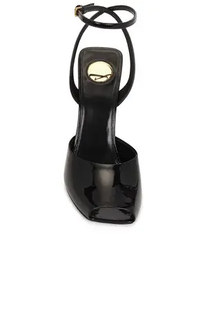 Saint Laurent Orhand Peep Toe Wedge - Nero