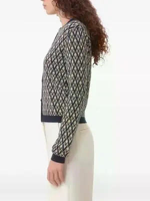 Valentino Garavani Toute La V Jacquard Cardigan - Blue