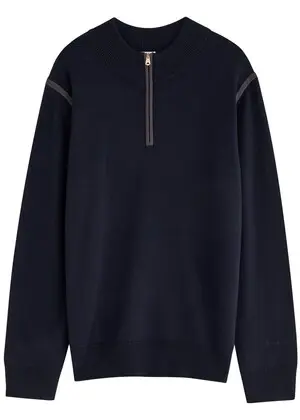 Paul Smith Wool Half-zip Jumper - Navy