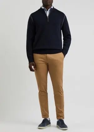 Paul Smith Wool Half-zip Jumper - Navy