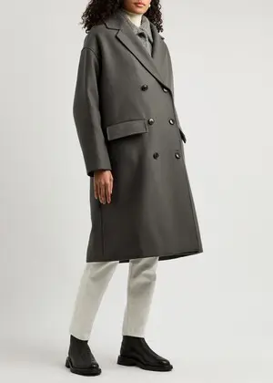 Herno Double-breasted Wool-blend Coat