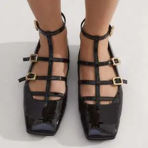 ME+EM Caged T-bar Ballerina Flat