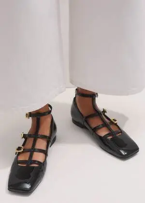 ME+EM Caged T-bar Ballerina Flat