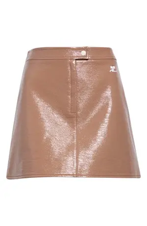 COURREGES Re-edition Vinyl Miniskirt Bronzer