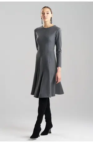 Natori Double Jersey Fluted Hem Midi Dress