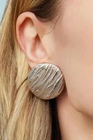 ORADINA Sterling Linen Button Earrings