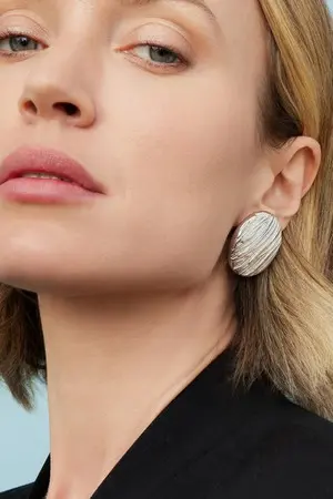 ORADINA Sterling Linen Button Earrings