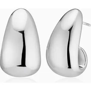 ORADINA Sterling Contour Drop Earrings - Silver