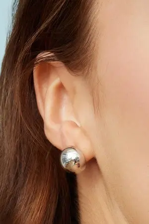ORADINA Sterling Button Stud Earrings