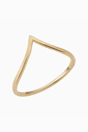 ORADINA 14k Chevron Band Ring - Yellow Gold