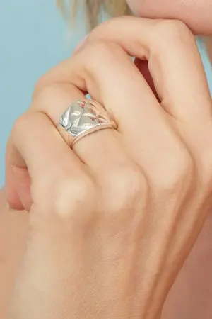 ORADINA Sterling Quilted Statement Ring