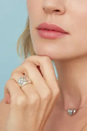 ORADINA Sterling Quilted Statement Ring