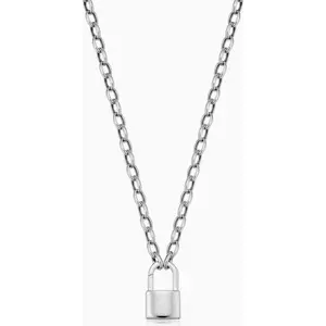 ORADINA Sterling Lock It Up Connector Clasp Necklace - Silver