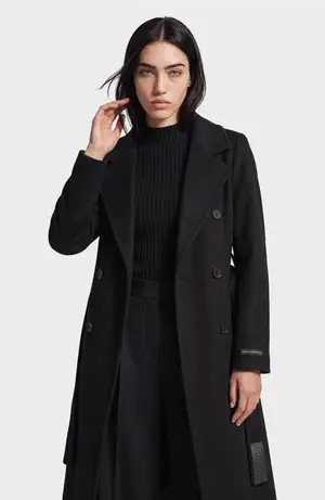Rudsak Belted Double-breasted Coat - Black