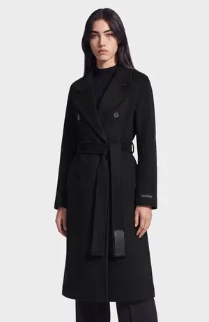 Rudsak Belted Double-breasted Coat - Black