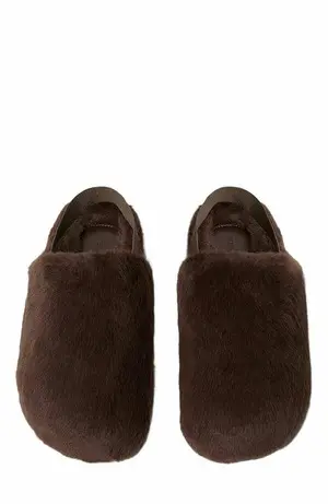 WeWoreWhat Faux Fur Slipper - Chestnut
