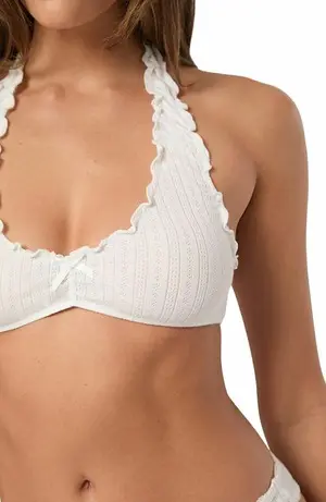 WeWoreWhat Ruffle Halter Bra