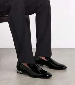 Christian Louboutin Dandy Atlas Patent Leather Loafers - Red  display picture 3