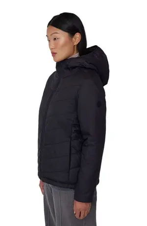 QUARTZ CO. Camila Lightweight Hooded Insulated Jacket - Black