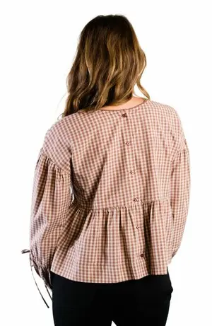 ABLE Skylar Swing Top - Nutmeg/almond Gingham