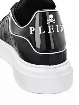 Philipp Plein Crocco Big Bang Runner Sneakers - Black