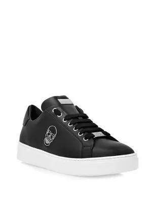 Philipp Plein Skull-appliqué Leather Sneakers - Black
