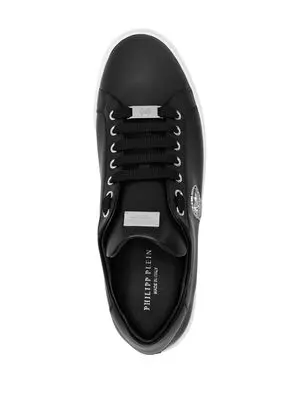 Philipp Plein Skull-appliqué Leather Sneakers - Black