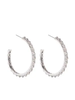 Eddie Borgo Pavé Pyramid Hoop Earrings - Silver