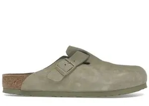 BIRKENSTOCK Boston Suede Clogs - Faded Khaki