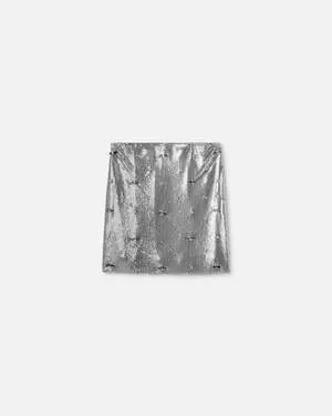 Versace Embellished Metal Mesh Mini Skirt - Silver