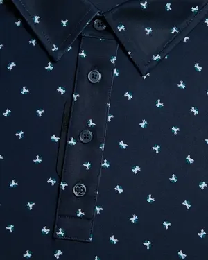 G/fore Geometric Floral Tech Jersey Polo Shirt