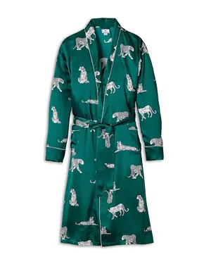 PETITE PLUME Mulberry Silk Panthere De Nuit Robe - Green