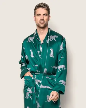 PETITE PLUME Mulberry Silk Panthere De Nuit Robe - Green