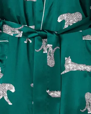 PETITE PLUME Mulberry Silk Panthere De Nuit Robe - Green