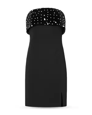 MILLY Indy Velvet Embellished Mini Dress - Black/silver