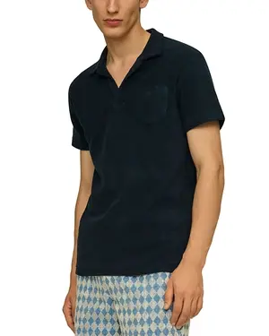 Oas Cotton Terry Regular Fit Pocket Polo Shirt - Blue