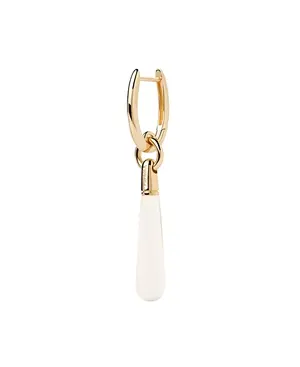 PDPAOLA Rock Crystal Jupiter Single Hoop Earring - White/gold