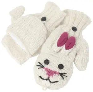 NIRVANNA DESIGNS Bunny Cover Mittens - White