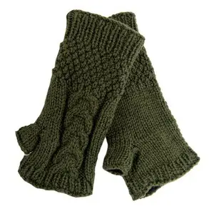 NIRVANNA DESIGNS Cable Handwarmers - Olive