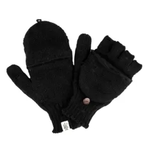 NIRVANNA DESIGNS Nirvana Designs Bryant Fingerless Gloves With Flap Black