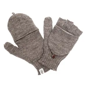 NIRVANNA DESIGNS Bryant Fingerless Gloves With Flap - Cocoa