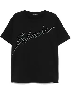 Balmain Flocked-logo T-shirt