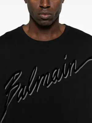 Balmain Flocked-logo T-shirt
