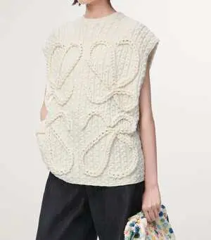 Loewe Wool Cable-knit Anagram Sweater Vest