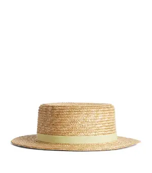 BONITA Ribbon-trim Boater Hat