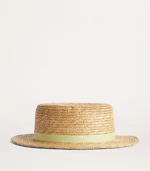 BONITA Ribbon-trim Boater Hat
